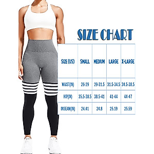 KIWI RATA Women Ribbed Booty Seamless Leggings High Waisted Workout Butt Lift Gym Yoga Panst Stretch Tights (#0 Stripe Black, M)