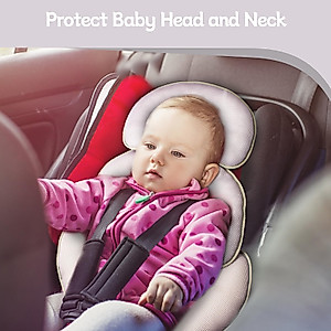 KAKIBLIN Baby Stroller Cushion, Soft Baby Stroller Liner Pram Head and Body Support Pillow Washable Baby Stroller Padding Head Support Cushion for Newborn, Purple