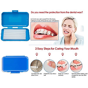 Braces Cleaning Kit for Teeth, Portable Orthodontic Toothbrush Kit Oral Care Dental Travel Kit - Interdental Brush Dental Wax Dental Floss Toothbrush Box (Blue B)