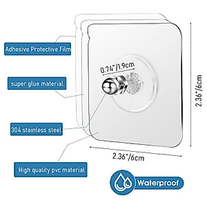 Wall Hangers Without Nails, 14 Pieces Self Adhesive Wall Hooks Heavy Duty Screw Free Sticker No Nail Picture Hangers Clear Pvc Sticker Hooks for Home Kitchen Bathroom Office Hanging Wall Mount