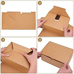 Moretoes Brown Gift Boxes 12 Pack 9.45x6.5x4 Inches, Paper Gift Box with Lids for Wedding Bridesmaid Proposal Gift, Graduation, Holiday, Birthday Party Favor, Crafting Cupcake and Christmas