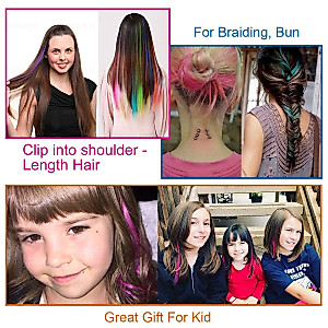 Colored Clip in Hair Extensions 22" 10pcs Straight Fashion Hairpieces for Party Highlights Green