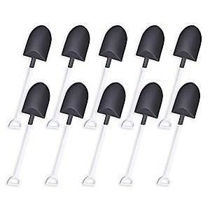 OaaXbbECco Novelty Mini Shovel Shape Spoons Cute Disposable Plastic Dessert Spoons (50 black+white model 2)