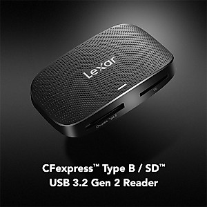 Lexar Professional CFexpress Type B / SD USB 3.2 Gen 2 Reader, Transfer Speeds Up To 10Gbps, Designed for CFexpress Type B and SD Cards (LRW520U-RNBNG)