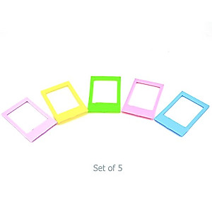 Fujifilm Instax Mini Five Pack Instant Film Photo Frames,Hellohelio 5 Colorful 3 Inch Borders, Set of 5