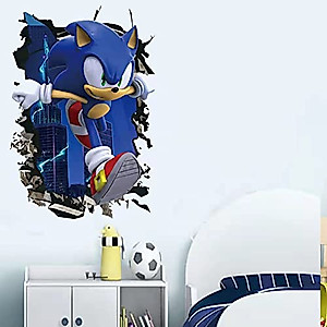 YZJSSL Cartoon Wall Breaking Game Wall Decals Bedroom Living Room Background Wall Stickers Boy's Room Wall Decor Size: (15.7 x23.6 inches)