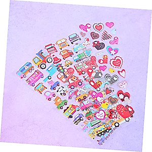 ibasenice 80 Sheets Laptop Toy Kids Educational Toys Assorted Toys Laptop Decal Puffy Stickers Toy Laptop Stickers for Kids 3D Kids Decal DIY Handcraft Sticker Fluffy Water Bottle Child