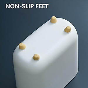 CENGNIAN 1.5 Gallon Bathroom Trash Can with Press-Top Lid, Adsorption Garbage Can with Lid, Smart Plastic Slim Wastebasket for Bathroom, Office, rv, Bedroom, Living Room