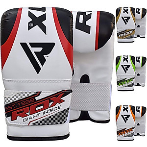 RDX Authentic Gel Bag Mitts Boxing Gloves Grappling Punch MMA UFC-Color Black, Red