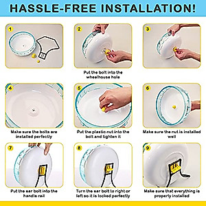 Hamster Wheel 8” Pet Comfort Exercise Wheel Large and Easy Attach to Wire Cage for Hamsters Gerbils Chinchillas Hedgehogs Mice and Other Small Animals - Premium PP Material Blue