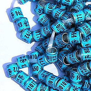 50pcs 8mm 2023 Pigeon Bands, Customized Bands for Pigeon Ring Birds Leg, Aluminum Bird Rings Leg Bands Ring Bands, Blue