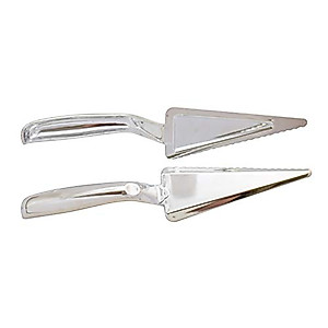 6 Pack | Disposable Plastic Pie/Cake Servers | Heavy Duty | Silver