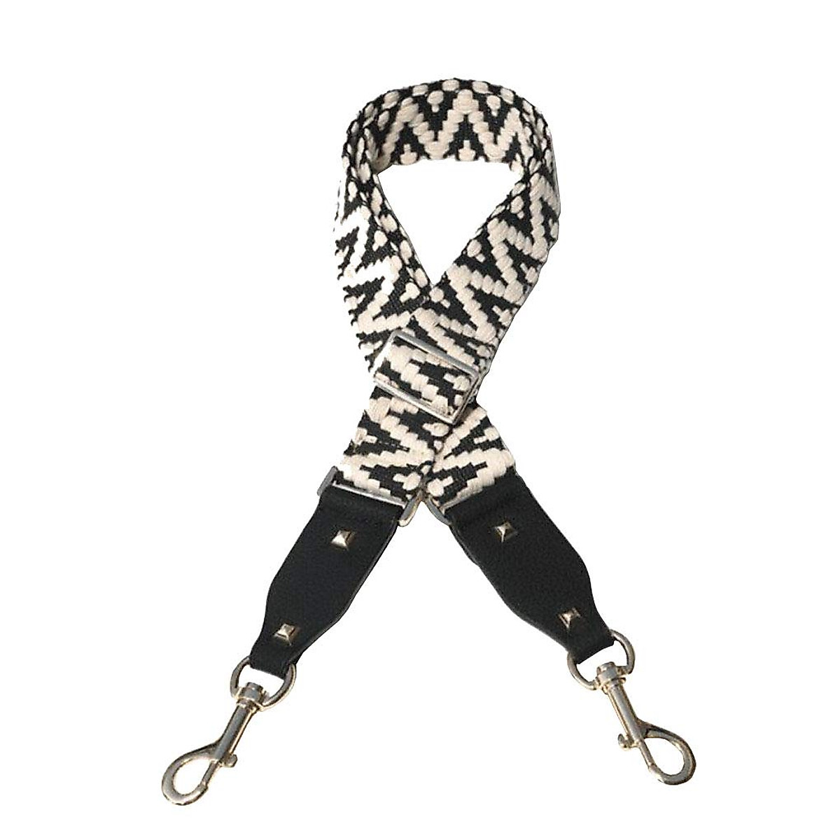 Adjustable Handbag Strap Replacement Guitar Style Canvas 36"-54" Crossbody Strap for Handbags (White)