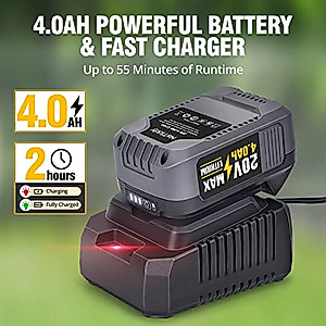 NaTiddy Cordless String Trimmer,12 Inch 4.0Ah Battery Powered Weed Wacker 20v Electric Weed Eater, 2 in1 Battery Weed Trimmer Edger Lightweight Grass Trimmer for Home Garden, Lawn, Yard, Trimming