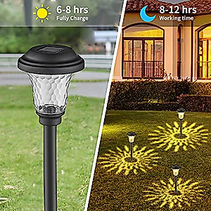 HiSolar Solar Pathway Lights Outdoor, 12 Pack Wireless Walkway Solar Lights Outdoor Waterproof Auto On/Off Solar Landscape Lights for Garden Patio Yard Driveway, Warm White