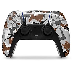 WraptorSkinz Skin Wrap compatible with Sony PS5 DualSense Controller Sexy Girl Silhouette Camo Brown (CONTROLLER NOT INCLUDED)