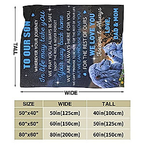 to My Son Blanket from Dad and Mom Lion Ultra Soft Flannel Throw Blankets for Couch Bedroom Sofa Warm Blanket Positive Encourage and Love Birthday Gifts 50x60 Inch