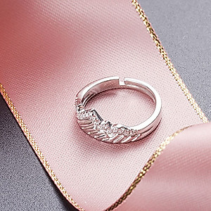 Get Stronger Mountain Ring Adjustable Opening Symbolizes The Obstacles That You Have Overcome and The Struggles That You Have Won for Women Sterling Silver (Adjustable)