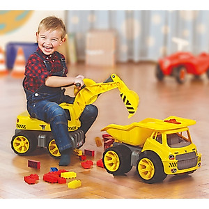 BIG Power Worker Maxi Digger Excavator Vehicle , Yellow