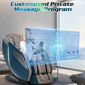 HealthRelife A337 Massage Chair Full Body, Large, Matte Blue