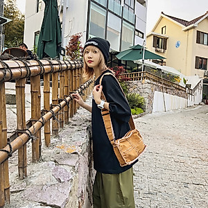 Micmores Hobo Bags for Women Small Crossbody Purse Y2K Canvas Tote Bag Stylish Handbag Fashion shoulder Bag (Brown)