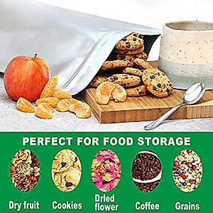 30pcs Mylar Bags for Food Storage - Extra Thick 14 Mil - 1 Gallon Ziplock Resealable Mylar Bags - Bolsas Mylar con absorbentes - Mylar Bag 1 Gallon