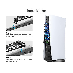 PS5 Auto Fan, External ElecGear USB Turbo Fan with Car Temperature Sensor for PlayStation 5 Ultra HD and Digital