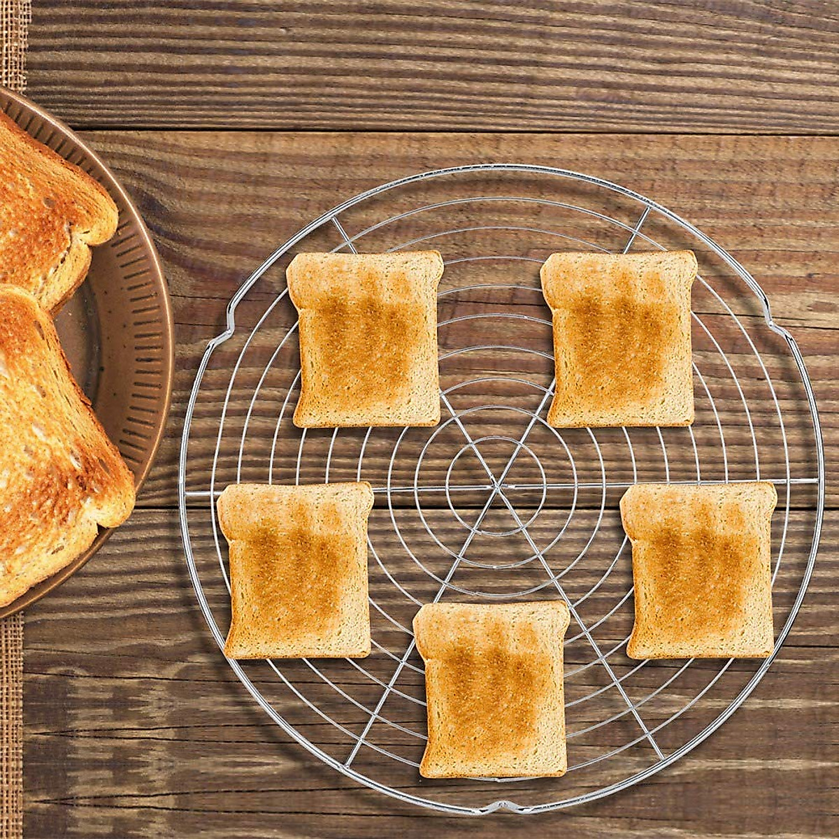 Srliya fire Pit Grate Round Grill grates 33×33×2 Round Shape BBQ Wire mesh Grill net Barbecue Grilled Grid Rack Outdoor Camping Picnic Tool