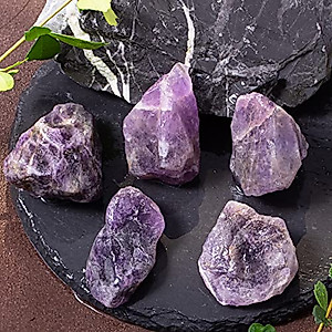 FORBY 1 lb Bulk Amethyst Rough Stones - Large 1" Natural Raw Stones Crystal for Tumbling, Cabbing, Fountain Rocks, Decoration,Polishing, Wire Wrapping, Wicca & Reiki Crystal Healing