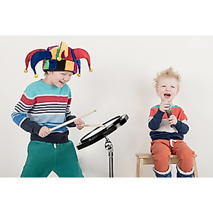 TOLEAD 32 Notes Glockenspiel Kit Xylophone Bell Percussion Instruments with Adjustable Height Stand, Practice Pad Mallets & Wooden Drumsticks, Portable Carrying Bag