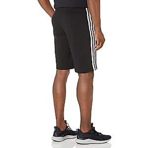 adidas Men's Tall Size Essentials Fleece 3-Stripes Shorts, Black/White, X-Large