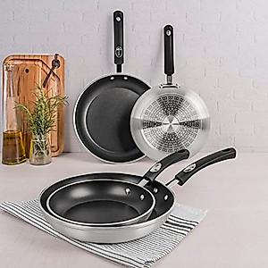 Tramontina Non-Stick Frying Pan with Silicone Handle for Induction, Electric, Gas and Ceramic Glass Hobs, Cookware, Kitchen, 24 cm, 1.6 Litre, 20888024, Dark Grey