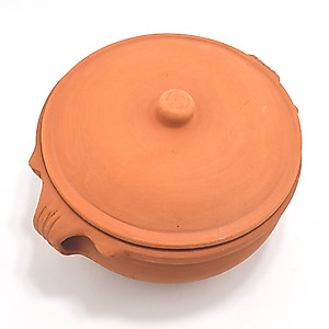 Ancient Cookware, Indian Clay Curry Pot, Extra Large, 10 Inch, 3.5 Quarts