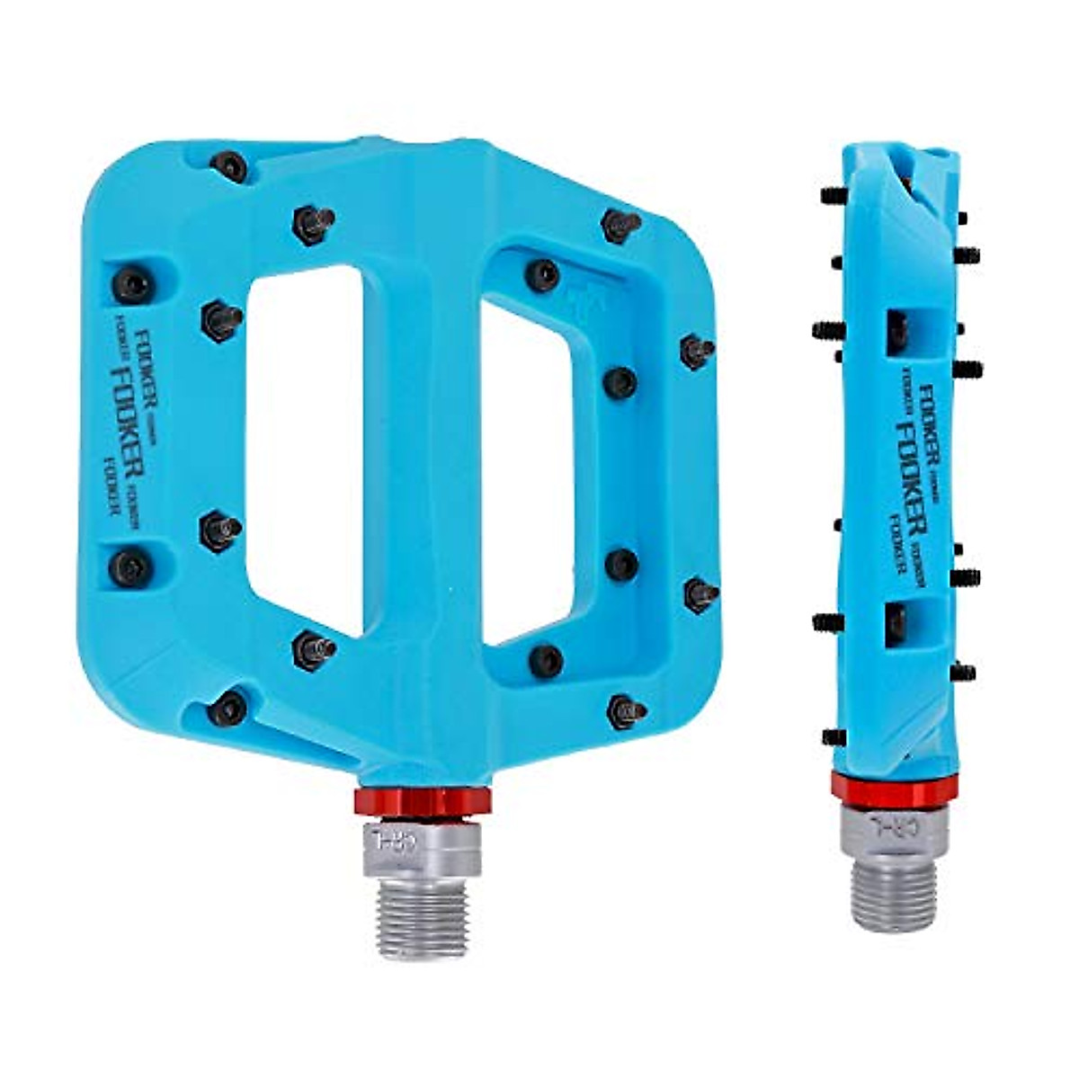 FOOKER MTB Pedals Mountain Bike Pedals 3 Bearing Non-Slip Lightweight Nylon Fiber Bicycle Platform Pedals for BMX MTB 9/16"
