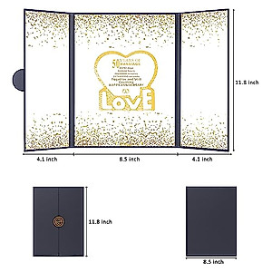 Idealmuzik 50th Wedding Anniversary Guest Book Alternative,Marriage Signature Board,50th Anniversary Table Decorations,Black Gold Large Gift Card for 50 Years Wedding Anniversary party Supplies