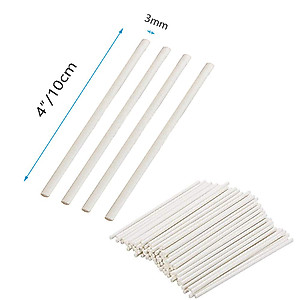 Anyumocz 400PCS 4-Inch White Lollipop Paper Sticks Cake Pops Stick for Candy,Chocolate,Cookie,Dessert