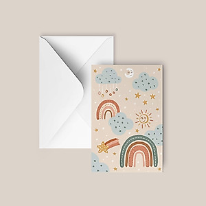 Rileys Baby Shower Thank You Cards Assortment, 50-Count | Hand-Illustrated 5 Designs, Baby Shower Thank You Cards with Envelopes, Thank You Cards Baby Shower Bulk Variety Pack (Nature)