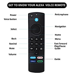 Replacement Voice Remote (3rd GEN) L5B83G Fit for Fire TV Stick(Lite,2nd Gen,3rd Gen,4K,4K Max),Fire TV Cube(1st and 2nd Gen)