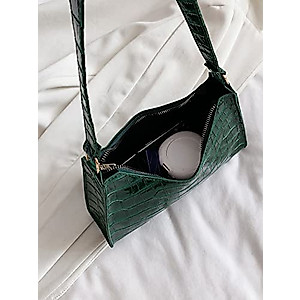 GORGLITTER Women's Crocodile Embossed Shoulder Bags Classic Hobo Tote Handbags Green One Size