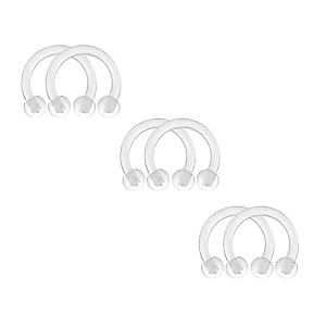 FECTAS Retainers for Cartilage Helix Daith Tragus Earrins Nose Lip Eyebrow Rings Clear Bioflex 16G 5/16"