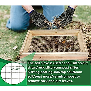 Soil Sifter, Dirt Sifter for Gardening, Compost Sifter, Garden Sieve, Light Wood Sifter for Rocks, Screen Sifter Top Soil/Peat Moss/Worm/Leaves/Loam Soil/Sand,Great Garden Tool for Plants & Vegetables