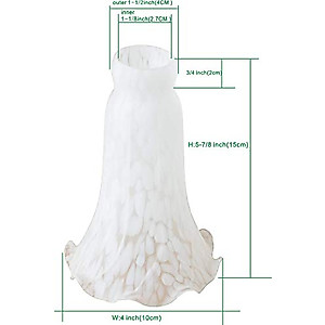 MIXDOM Tulip Glass Lamp Shades Lily Lamp Replacement Shades Tiffany Style Flower Lampshade Replacement for Table Lamps Floor Lamp-1.5" Fitter X 4.5" Wide X 6" High