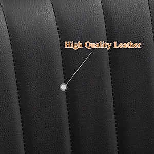 LUNLING Mid Century Modern Dining Chairs,Retro Black Faux Leather Chairs,Walnut Bentwood Upholstered Seat Wood Legs Side Chairs Adjustable Foots for Kitchen Dining Room Chairs, Set of 4