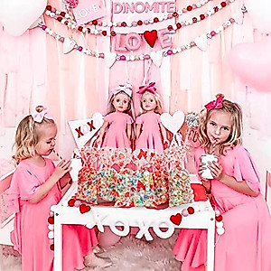 Konsait Valentine's Day Heart Love Cellophane Treat Bags, 120 Pcs Red Heart Love Candy Wrapper Bags with Twist Ties for Baby Shower Birthday Party Favors Valentines Cookies Goodie Gift Bags