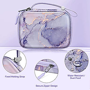 Fintie Kids Camera Case Compatible with Seckton/GKTZ/WOWGO/OMZER/Suncity/Agoigo/Ourlife/Rindol/Unicorn Toys Digital Camera & Video Camera, Hard Carrying Bag with Inner Pocket, Lilac Marble
