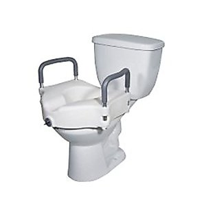 Drive DeVilbiss Healthcare RTL12027RA Elevated Raised Toilet Seat with Removable Padded Arms