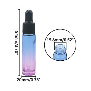Kesell 8 Pack 0.34oz/10ml Essential Oil Dropper Bottles Colorful Glass Bottles with Eye Dropper Empty Travel Bottles for Perfume