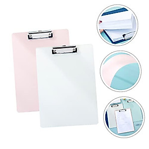 Ciieeo 2Pcs Writing pad Artist Drawing Board Document clipboard Magnetic Suction Clipboard Small Plastic clipboards Exam Paper Clips Conference Note pad Hard Plastic ID Folder Office pp