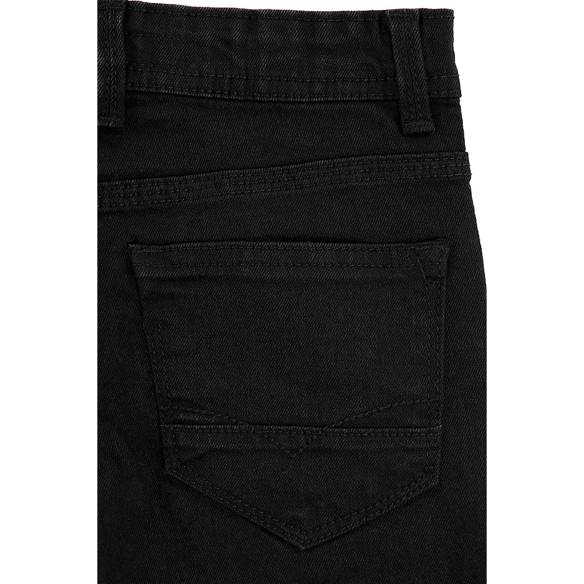 X RAY Boys Distressed Jeans (2T-16), Elastic Waist Biker Moto Distressed Ripped Denim Jeans for Boys & Colored Pants, Jet Black - Minor Rips, 4T