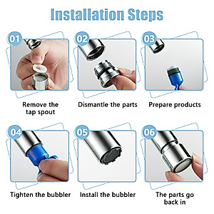 hoeslaw 25 Pcs Kitchen Faucet Aerator, Replacement Inserts for Sink Tap Flow Restrictor, Efficient 15 Cache Aerators with 10 Key Removal Wrench Tool for Bathroom Kitchen (M16.5 18.5 21.5 22.5 24 mm)
